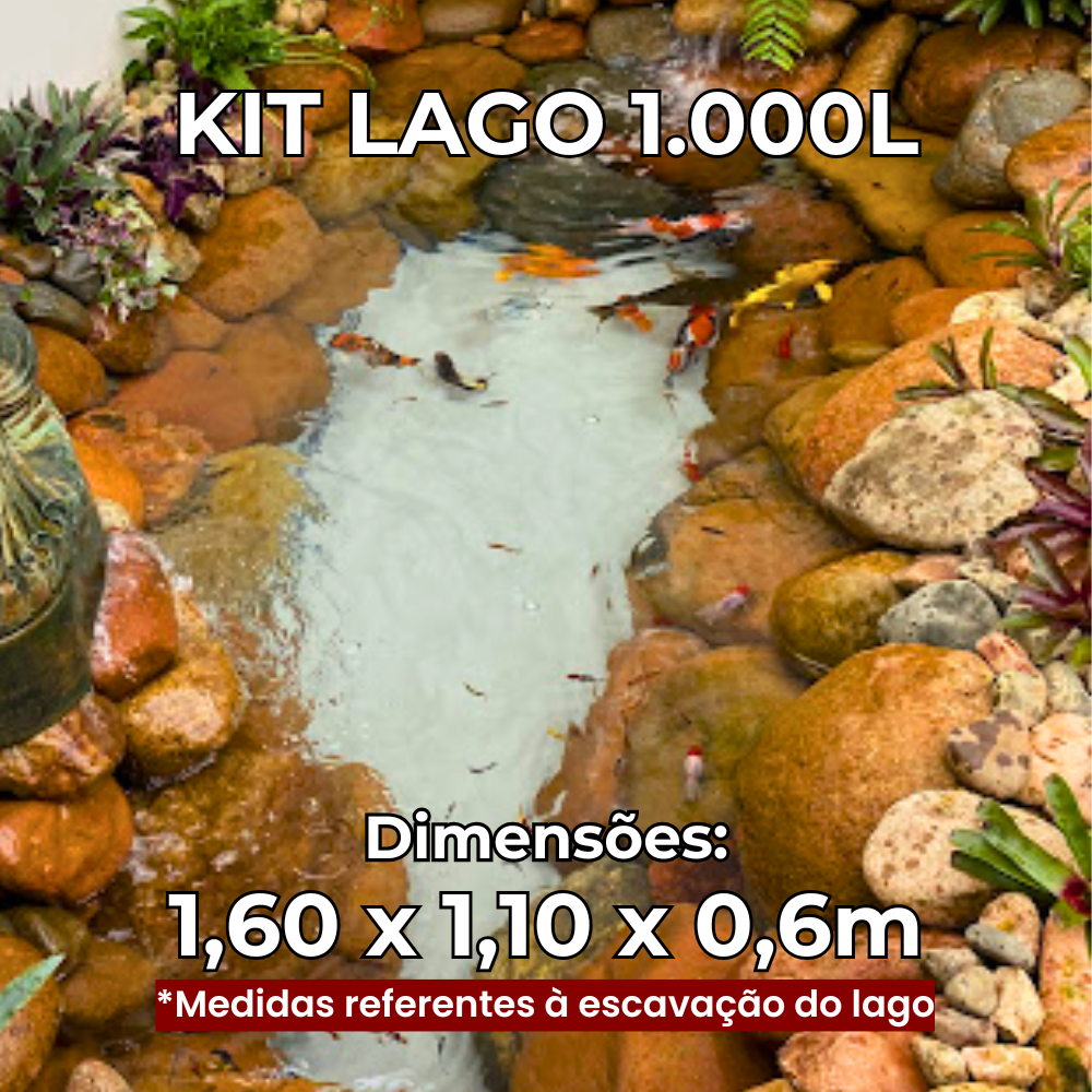 Kit Lago 1.000L Lago Carpa | Tamanho: 1,60 x 1,10 x 0,6m
